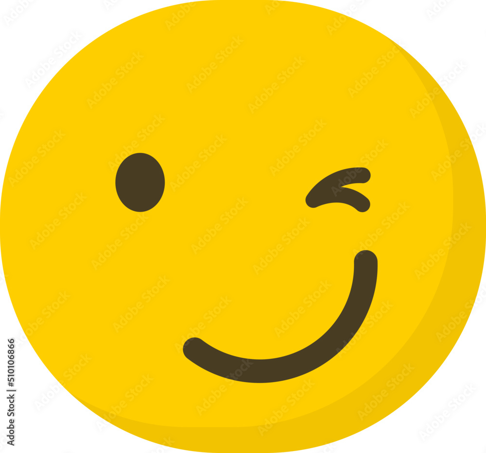 Cute Wink Emoticon / Emoji Character Illustration Stock Vector | Adobe ...