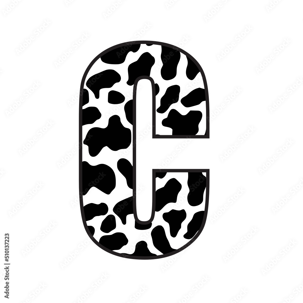 Vector de Stock cow print font svg, cow pattern half print font letters ...