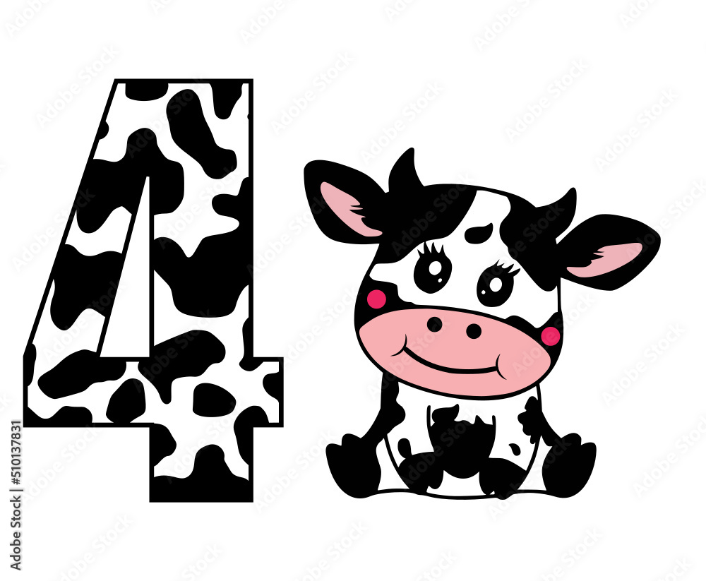 Cow number birthday svg, birthday cow svg, Cow print svg, Birthday girl ...