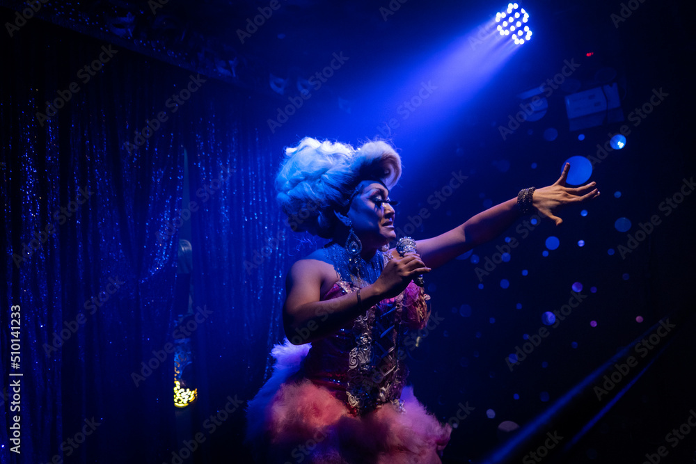 Drag queen does a live performance Stock Photo | Adobe Stock