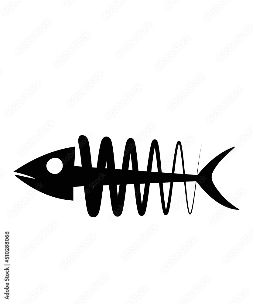 fish svg, fish bones svg, Angry Fish Skeleton svg, Fishing SVG ...