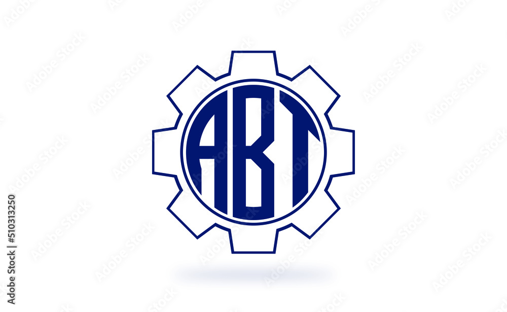 Image vectorielle Stock ABT three letter industrial logo with gear icon ...