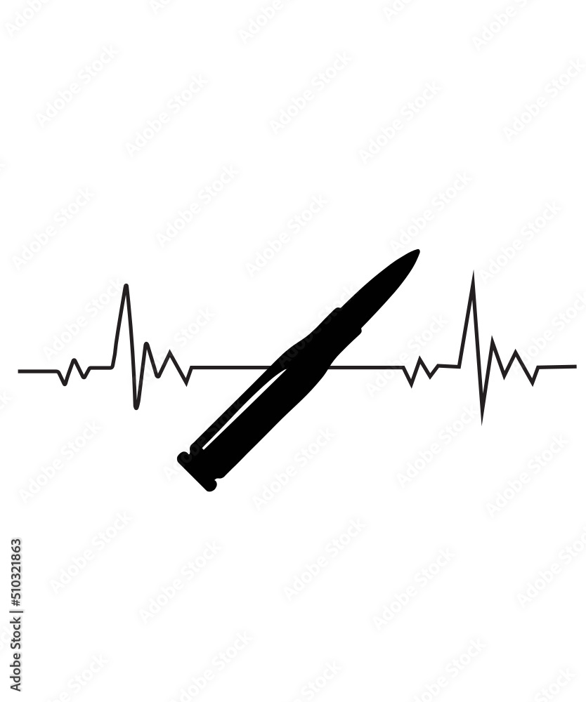 gun heartbeat svg, gun ekg svg, gun svg, guns svg, weapon svg, gun ...