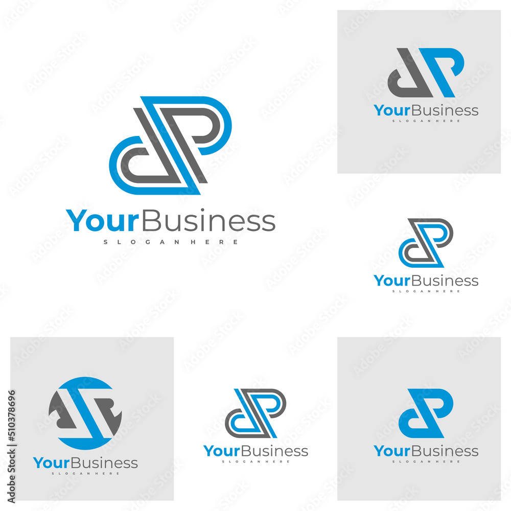 Set of Letter JP logo design vector template, Initial JP logo concepts ...