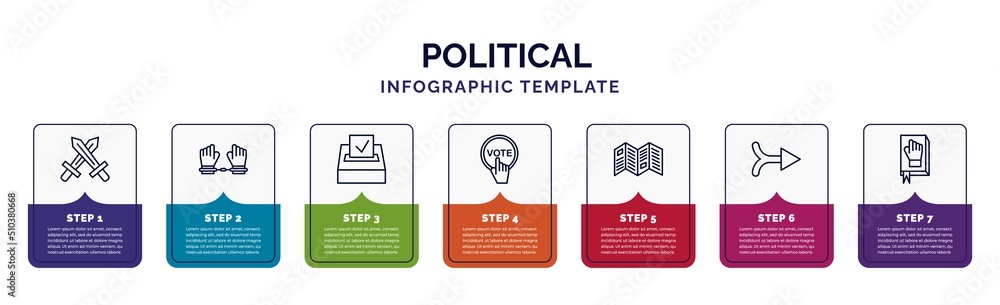 infographic template with icons and 7 options or steps. infographic for ...