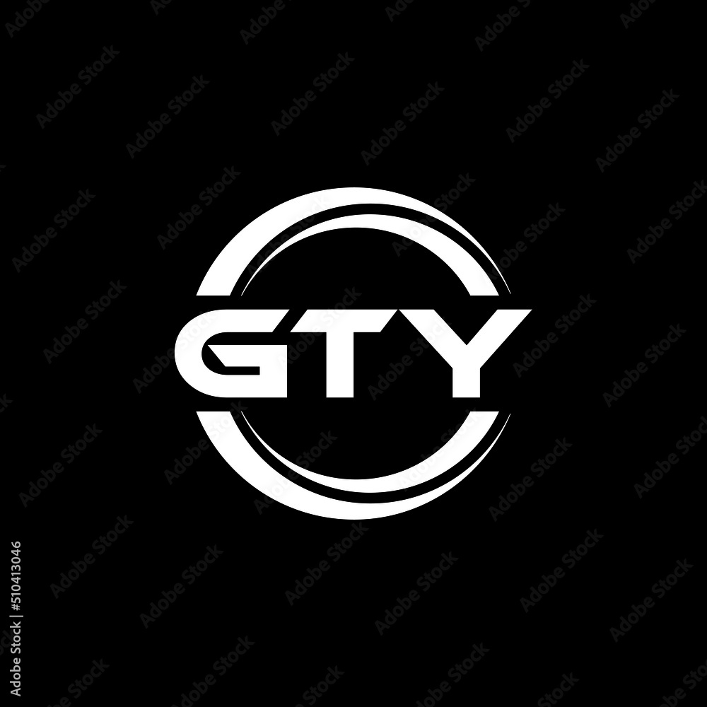 GTY letter logo design with black background in illustrator, vector ...