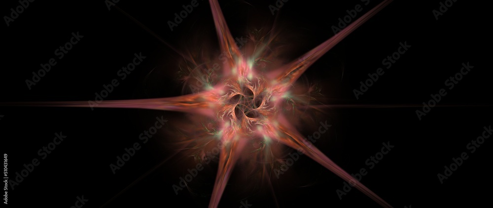 Digital Fractal Render exquisite pattern showing mathematical radial ...