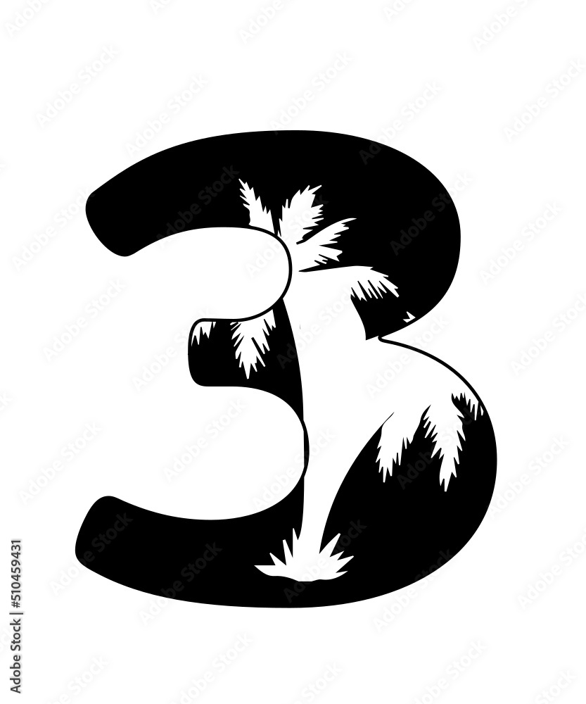 Vector de Stock palm tree font alphabet letters, Palm Trees svg, summer ...