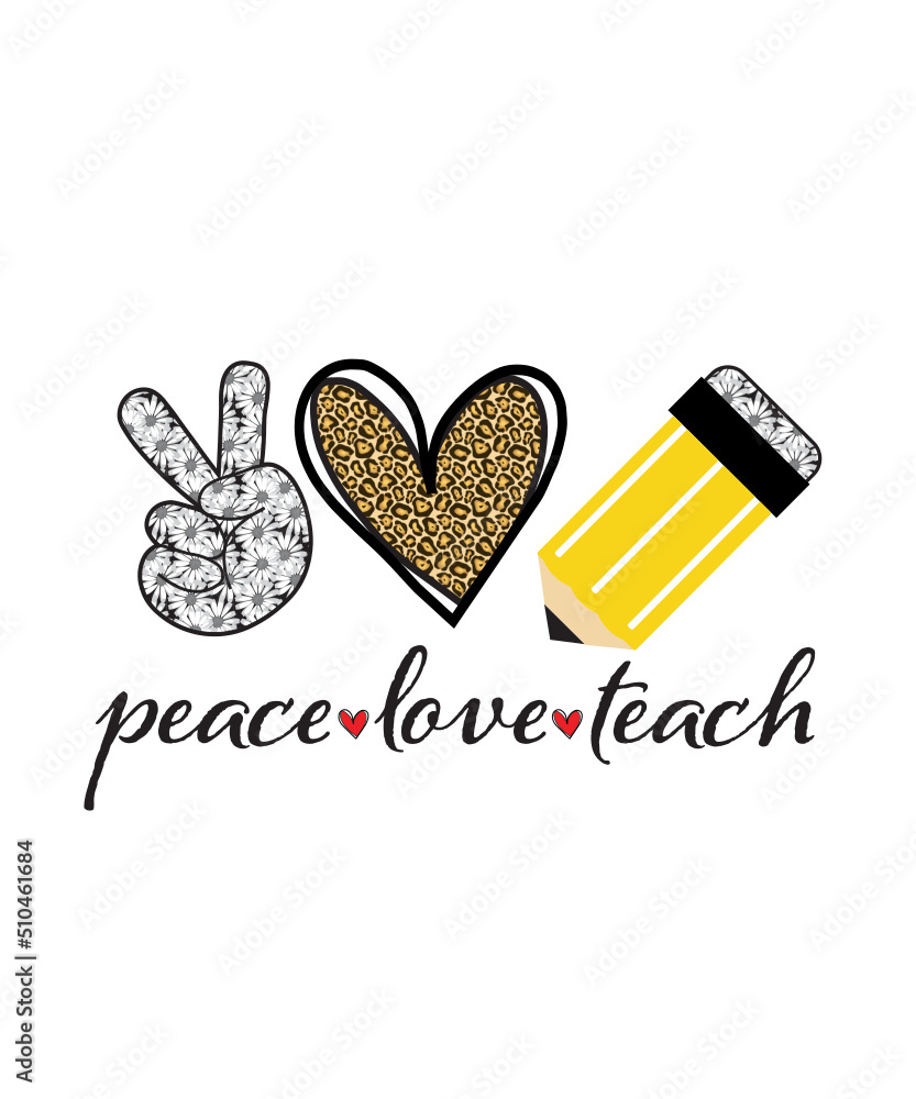 peace love teach svg png, teacher svg, school svg, teach love inspire ...