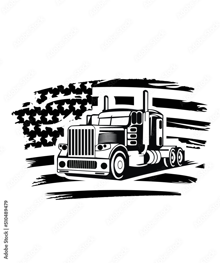 semi truck svg, truck svg, truck driver svg, truck clipart, American ...