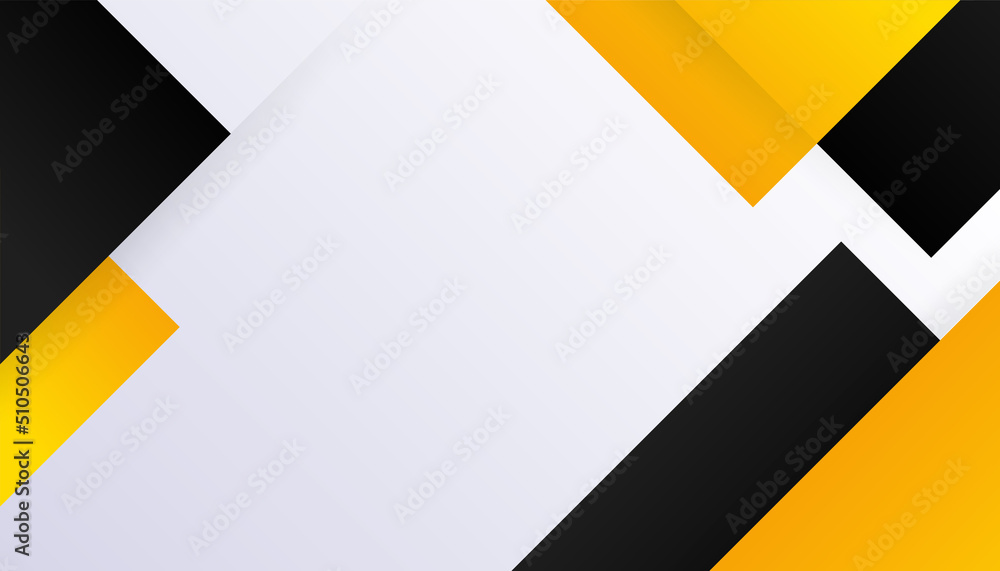 Modern black yellow white abstract background with overlap layers and ...