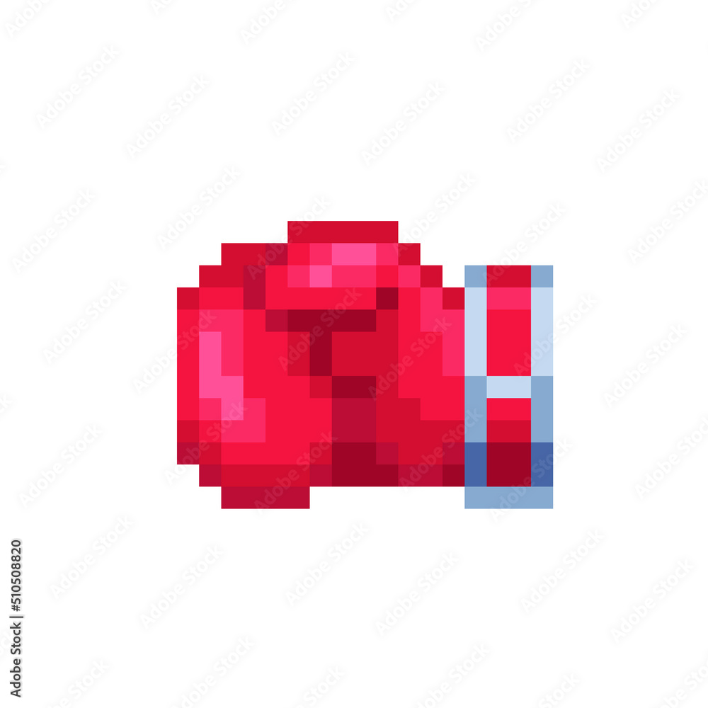 Boxing glove logo, pixel art icon. Boxing competitions achievement ...