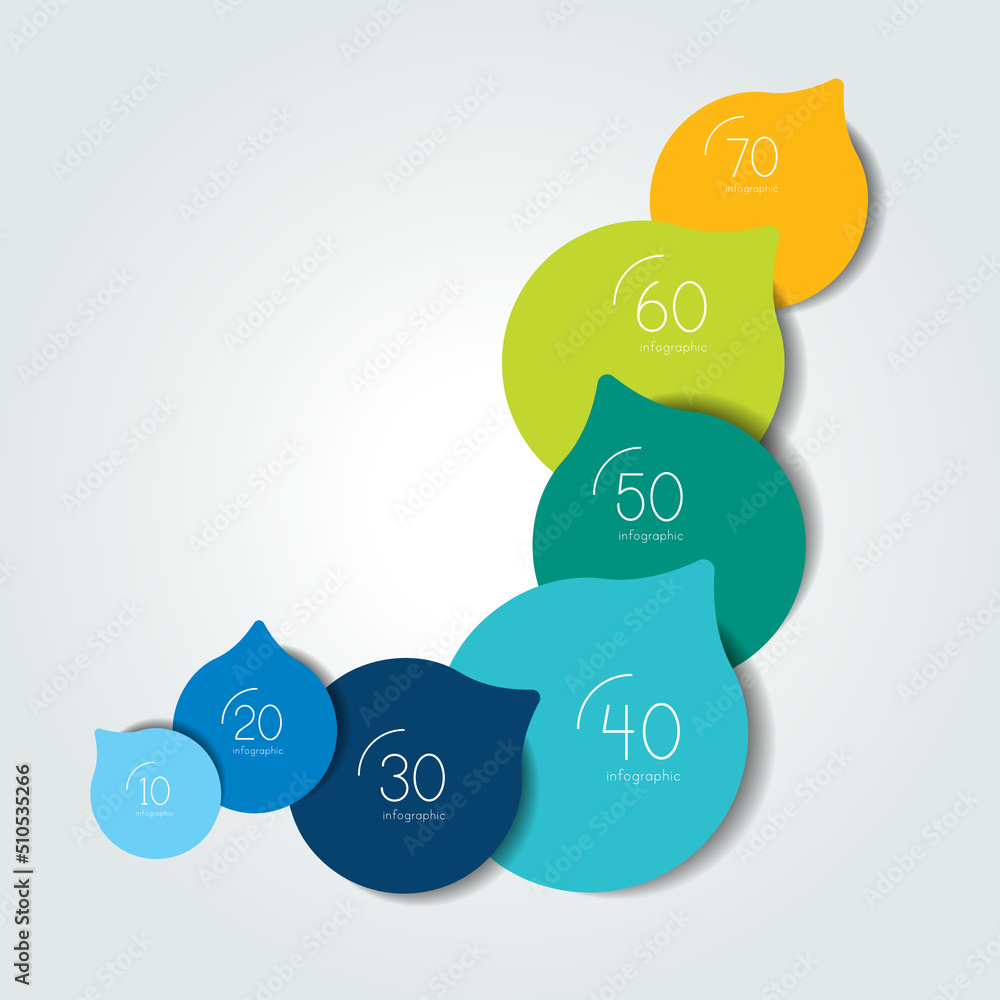 Seven step template, banner, infographic, diagram, chart. Stock Vector ...