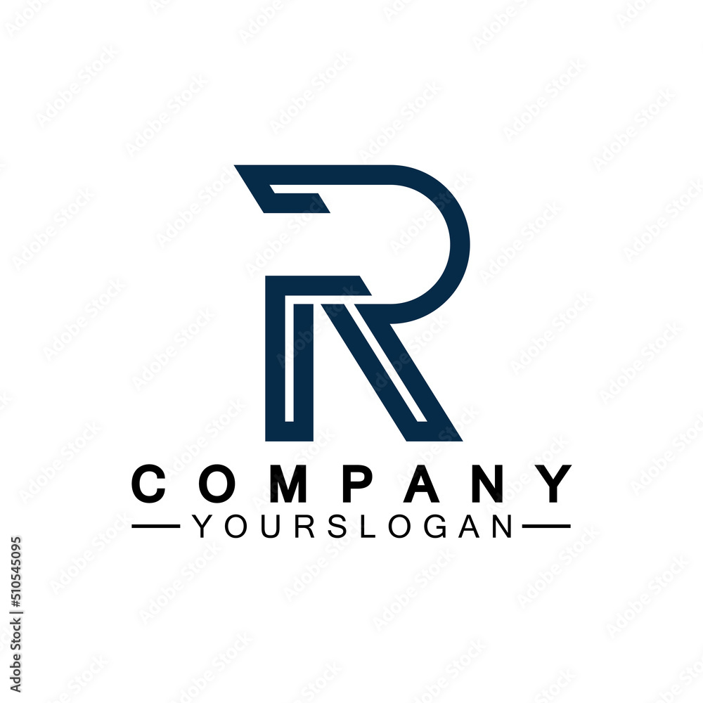 Letter R Monogram Logo Design Brand Identity Logos Designs Vector ...