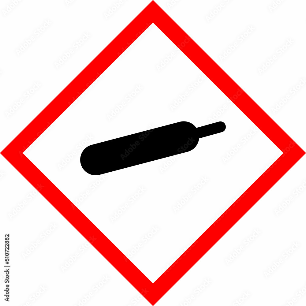GHS04, botella de gas, gas presurizado, señal, Materiales peligrosos ...