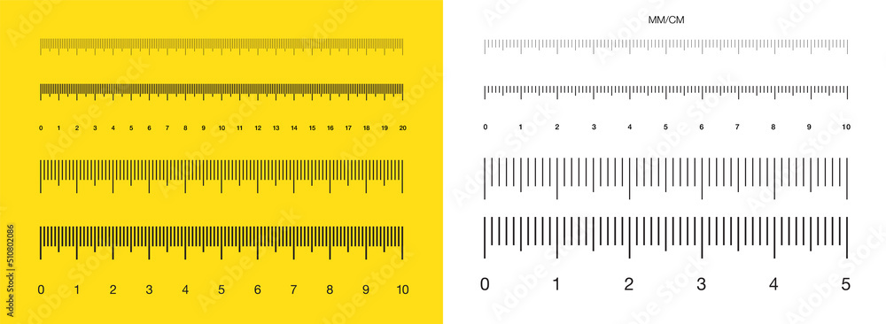 Ruler. Measuring scale, Markup for Rulers. Vector illustration ...