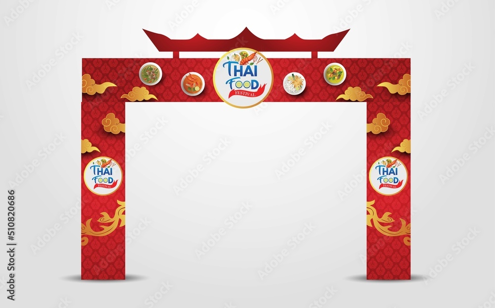 Thailand food festival entrance arch. vector illustration design Stock ...