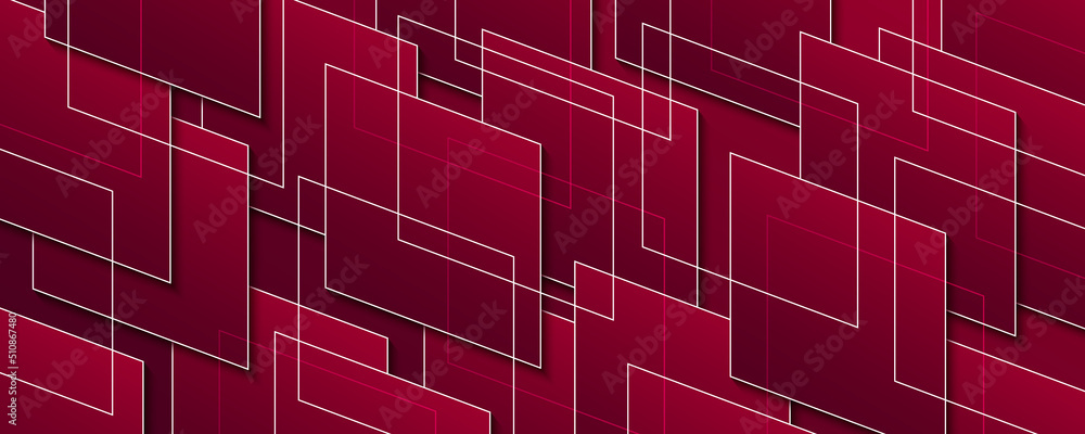 Abstract red square shape background. Modern square geometric shape ...
