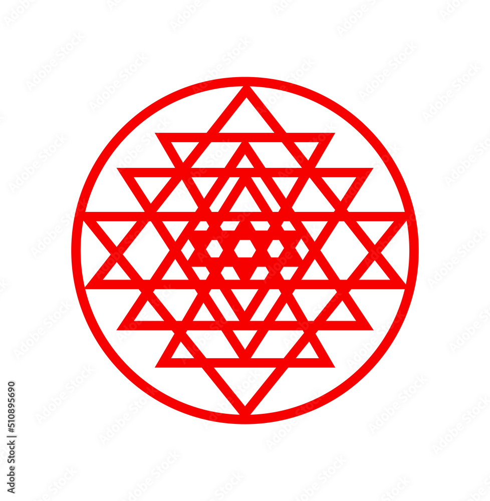 Shri yantra icon on white background. hindu yantra icon. Stock ...