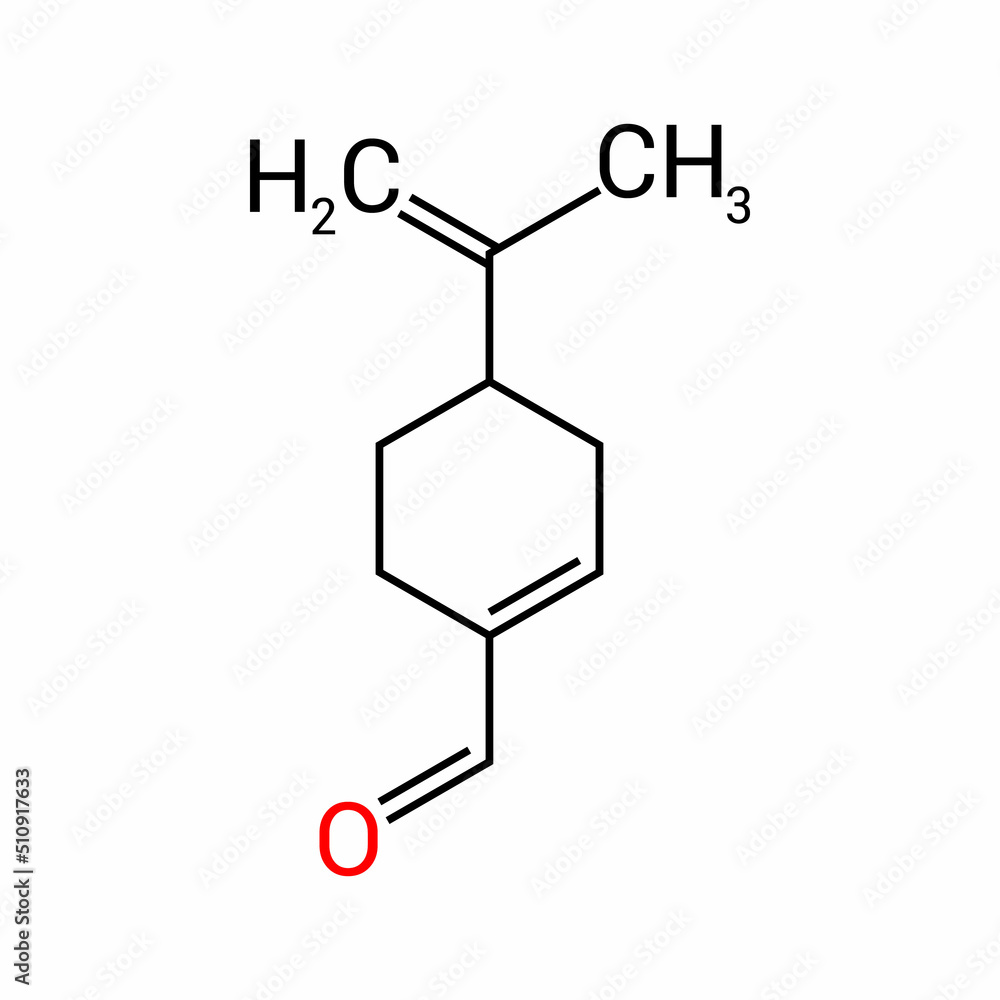 chemical structure of Perillaldehyde (C10H14O) Stock Vector | Adobe Stock