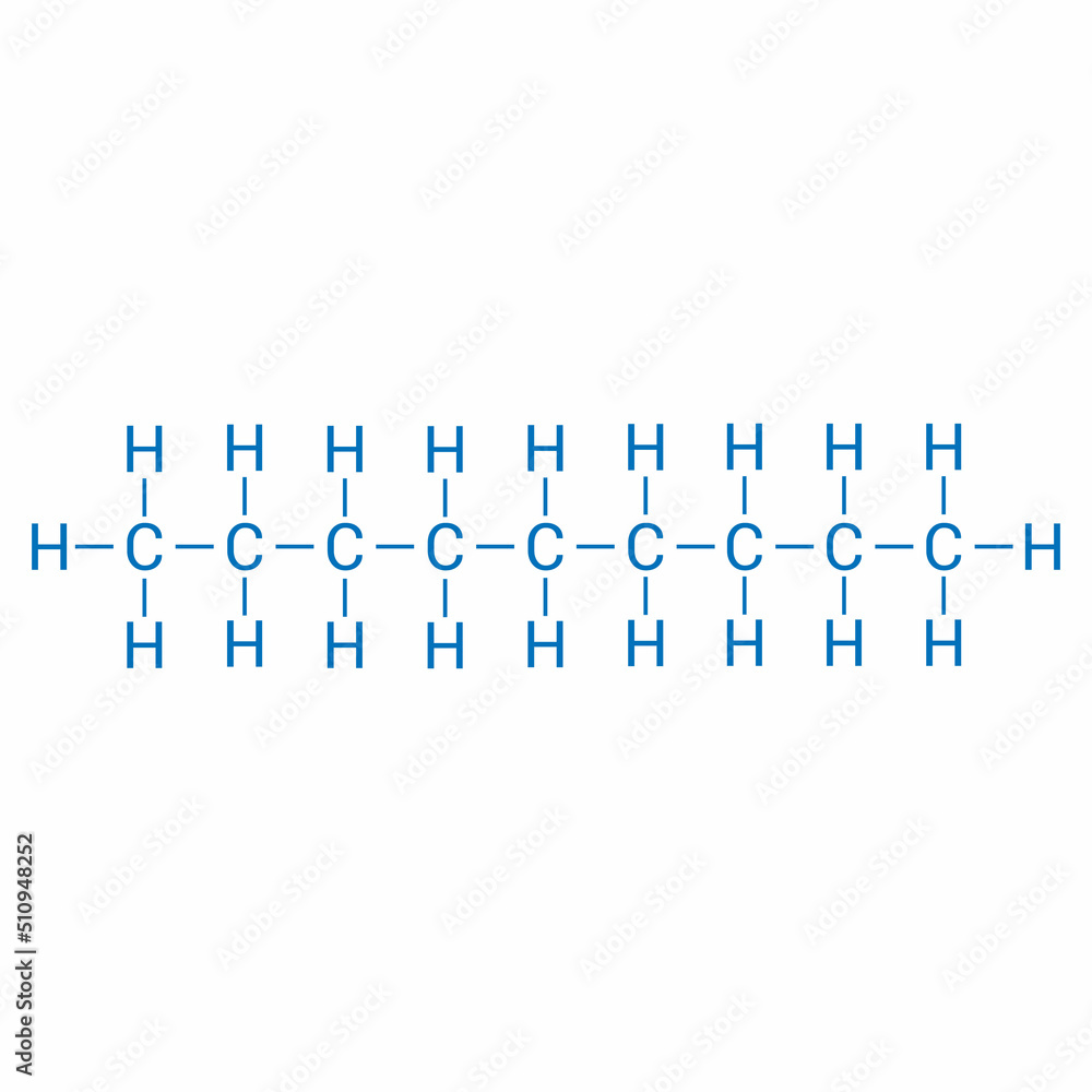 chemical structure of Nonane (C9H20) Stock Vector | Adobe Stock