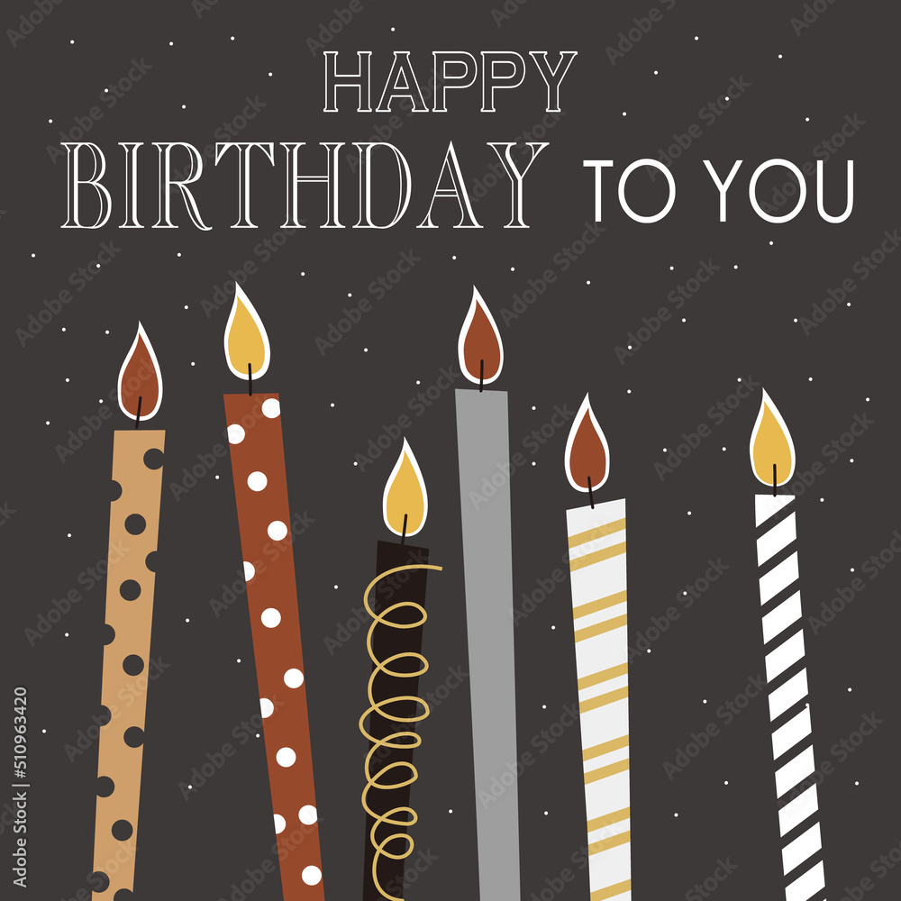 happy birthday card with candles Stock Vector | Adobe Stock