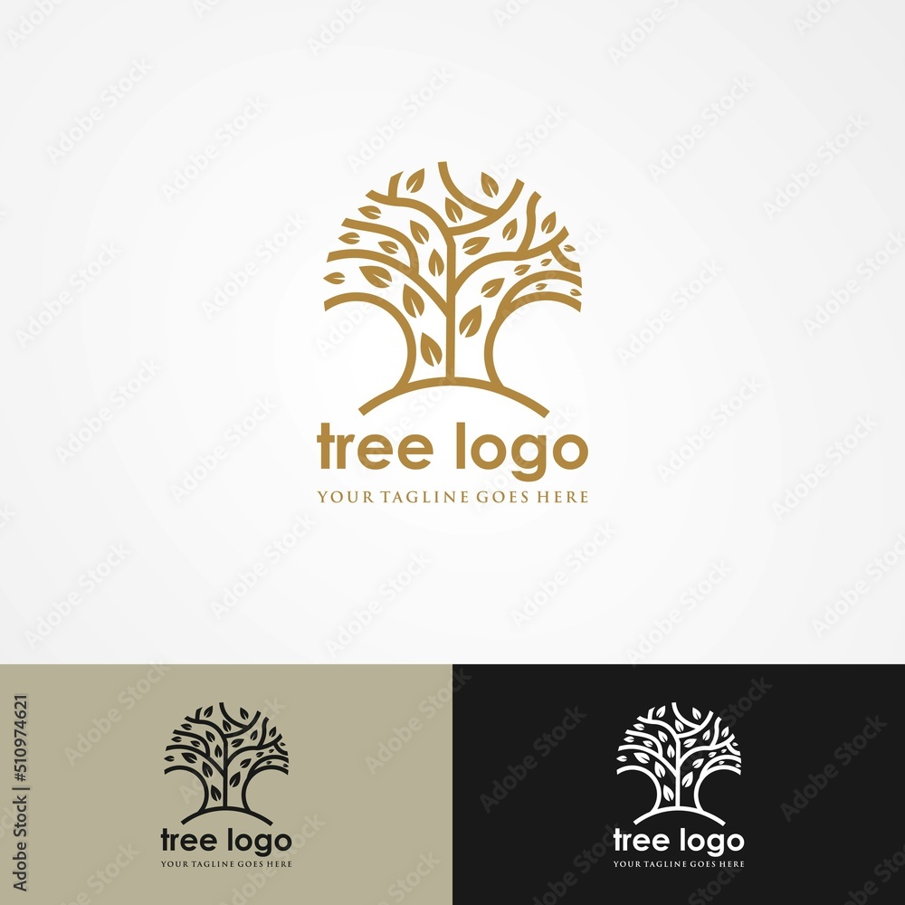 Ikon vektor pohon. Pohon alam vektor ilustrasi desain logo. Stock ...