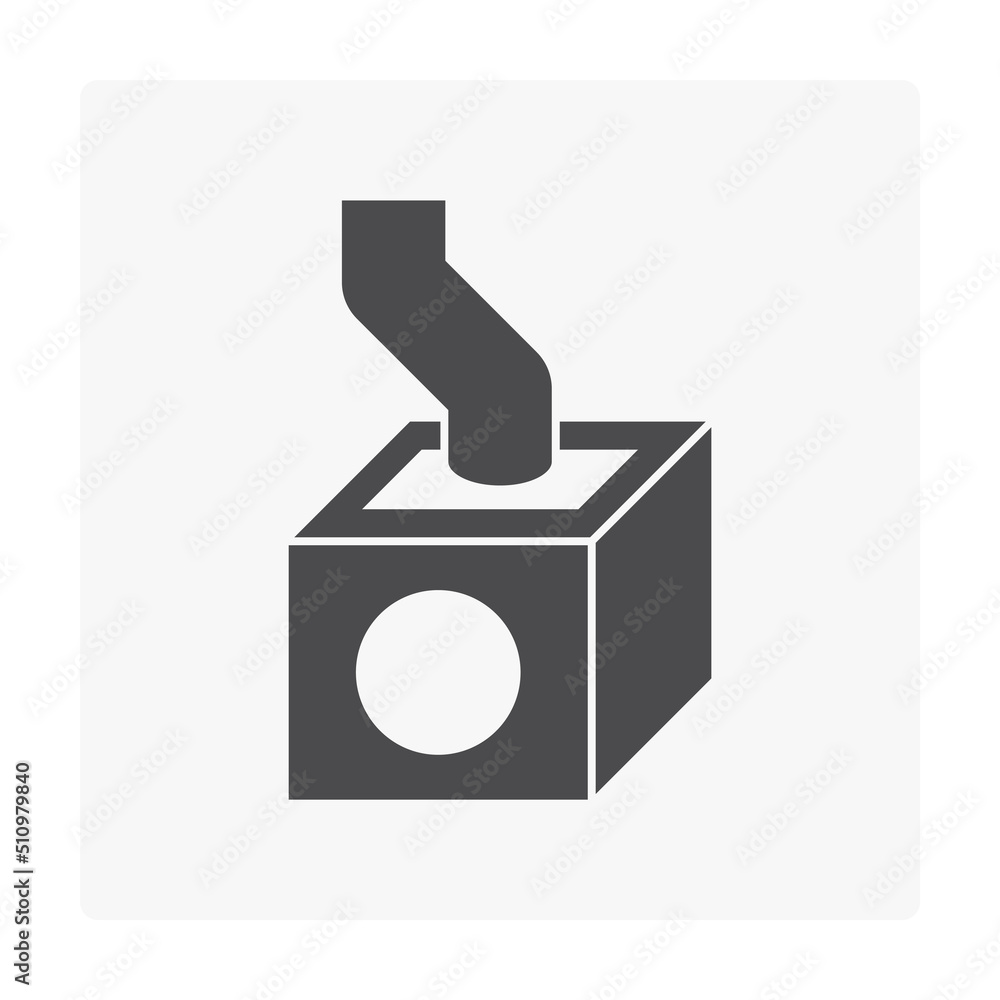 Precast concrete manhole or catch basin vector icon. Include downsprout ...