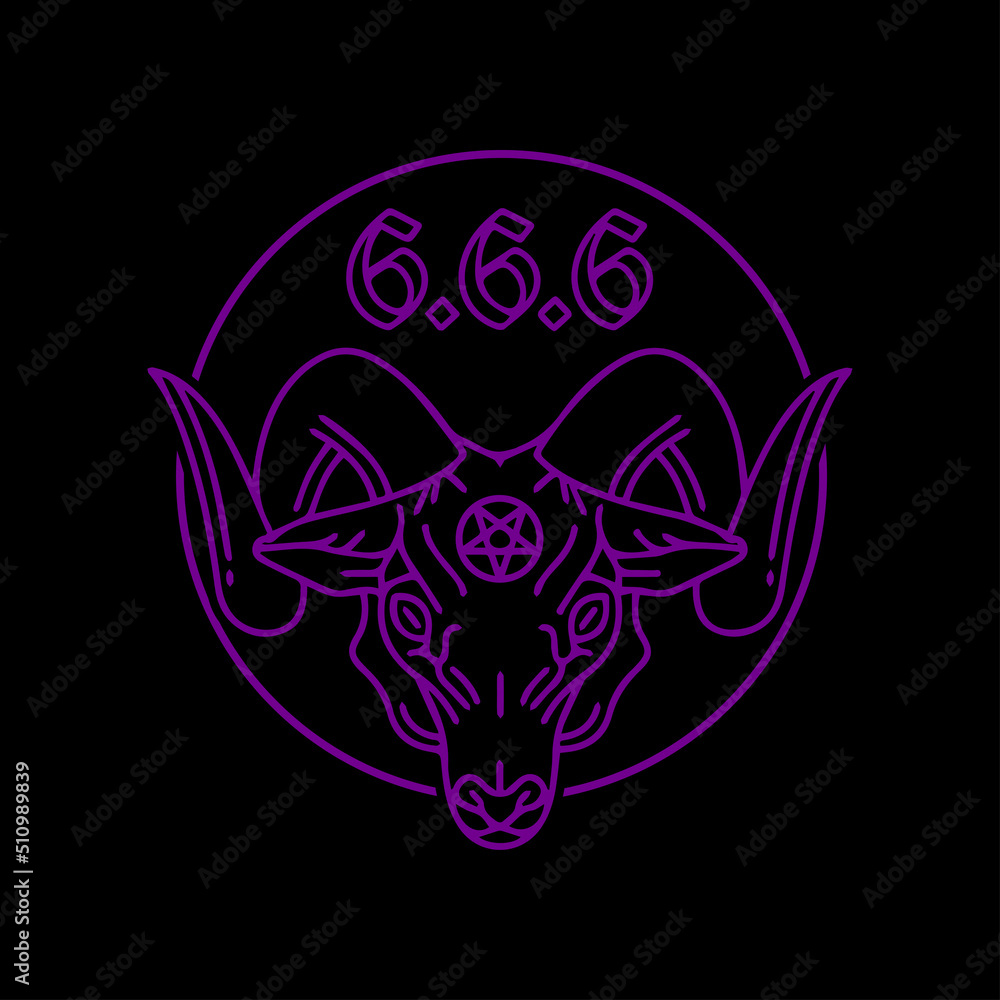 baphomet goat head illustration vector Stock Vector | Adobe Stock