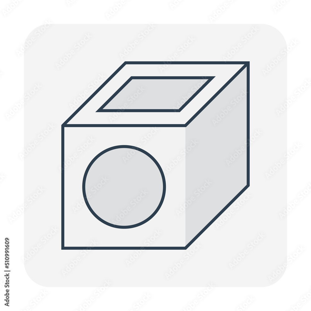 Precast concrete manhole product vector icon for access to cleaning by ...