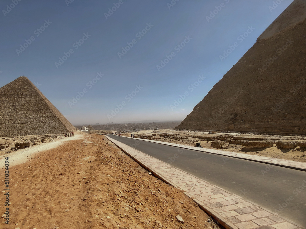 Popular tourist destination ancient Egyptian Giza city ruins of the ...