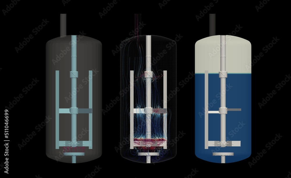 Computational Fluid Dynamics simulation of a stirred reactor black ...