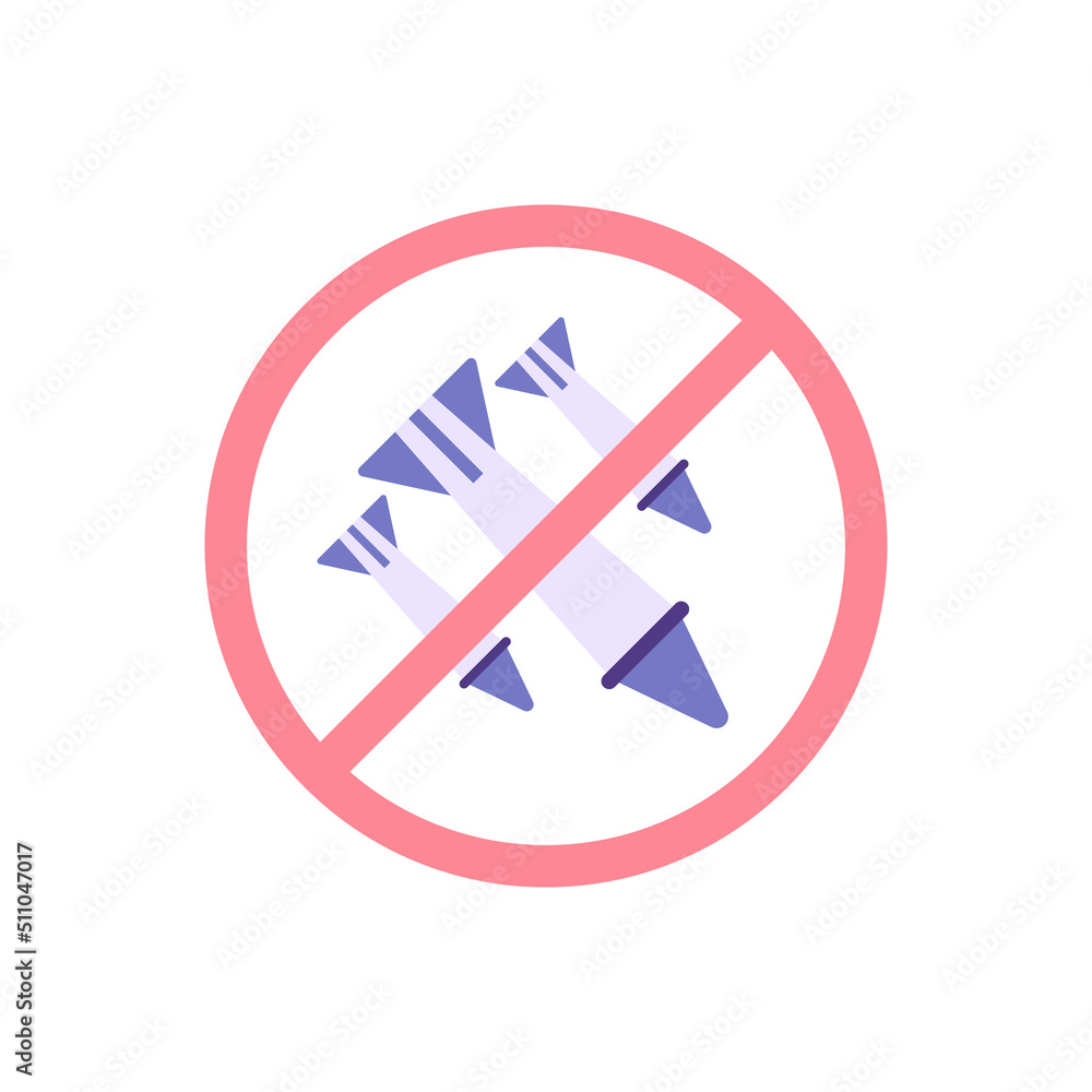 stop war icon. war ban, refuse war. torpedo, rocket or missile symbol ...
