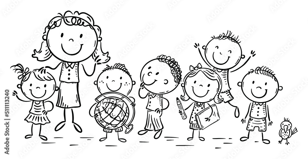 Happy Student Clipart Black And White