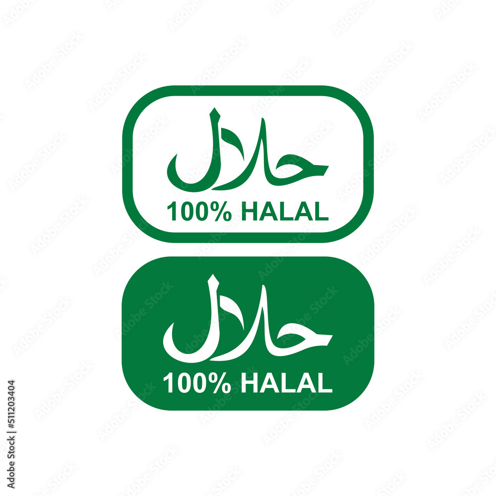 Vector de Stock Halal food icon. No pork sign. Muslim halal food ...