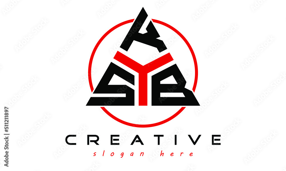 Vector de Stock SKB three letter creative triangle shape in circle logo ...