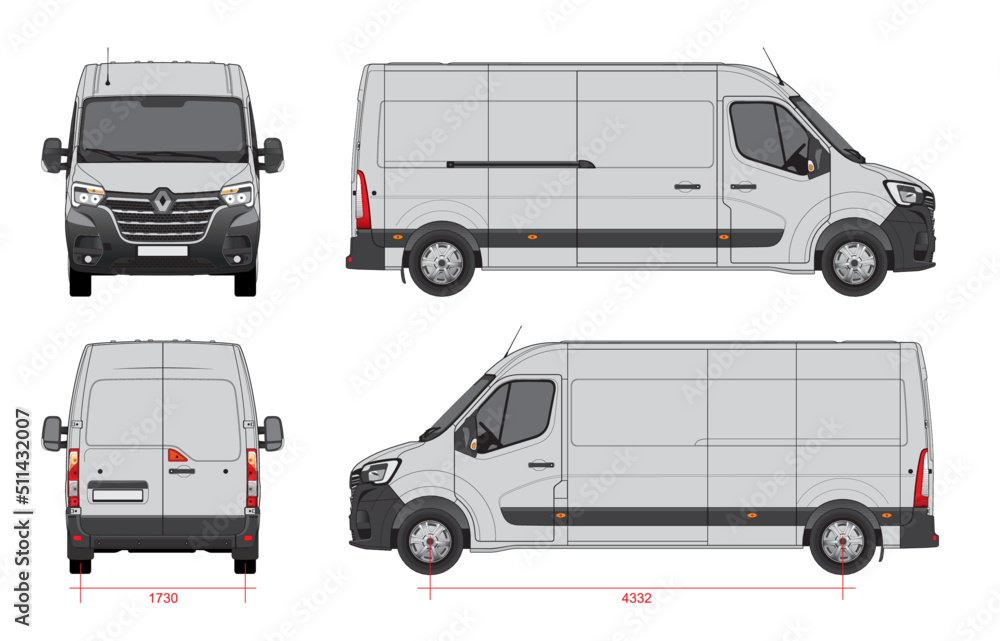 Renault Master cargo van outline template Stock Vector | Adobe Stock