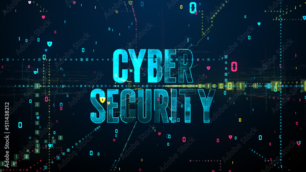 Futuristic Turquoise Colorful Cyber Security Text Digital Technology ...