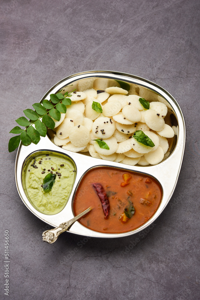 Mini idli is the smaller version of soft and spongy round shaped ...
