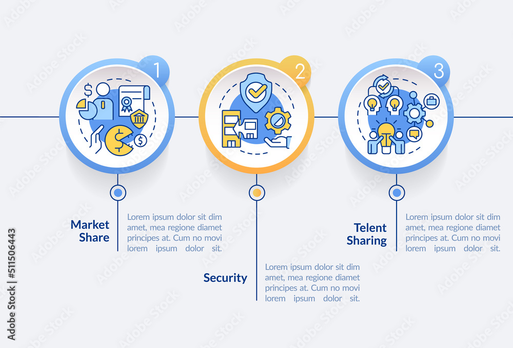 Vector de Stock Merger objectives circle infographic template. Business ...