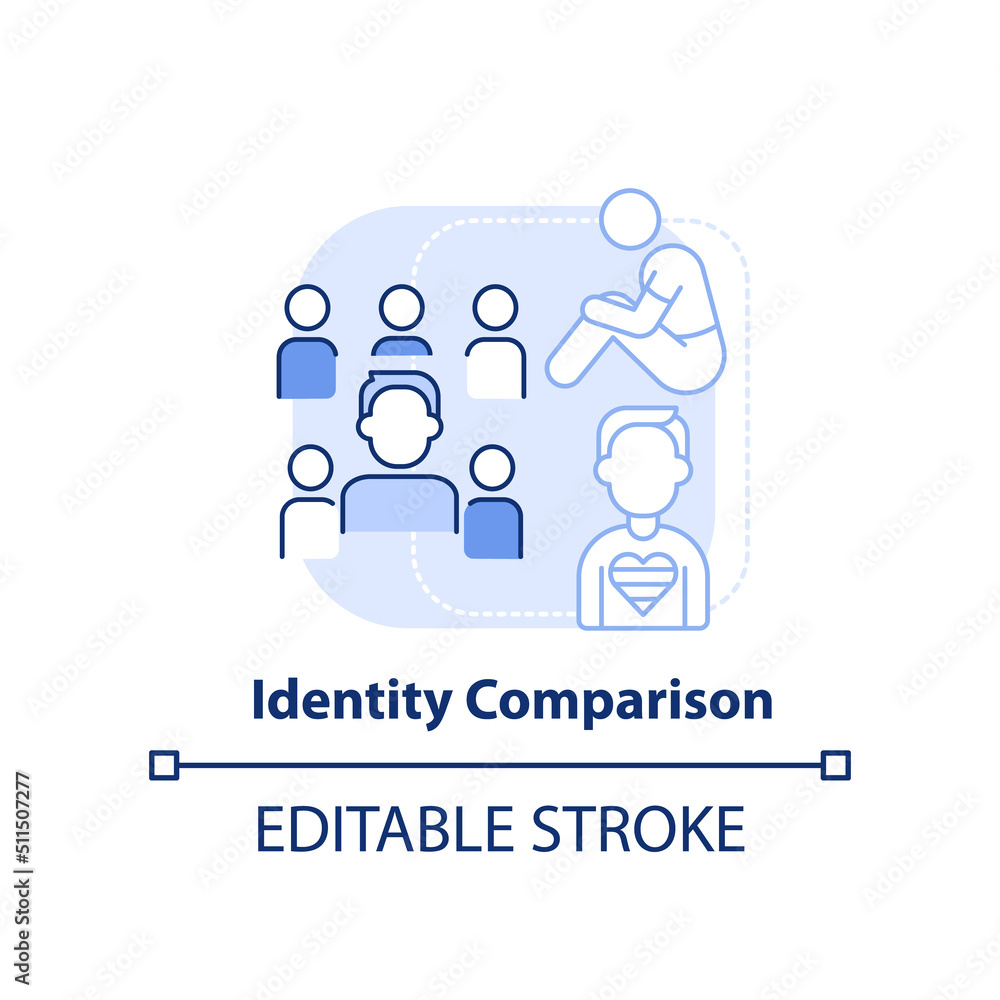 Image vectorielle Stock Identity comparison light blue concept icon ...