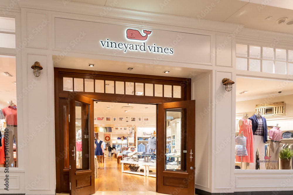 Orlando, Florida, USA - February 6, 2022: A Vineyard Vines store in a ...