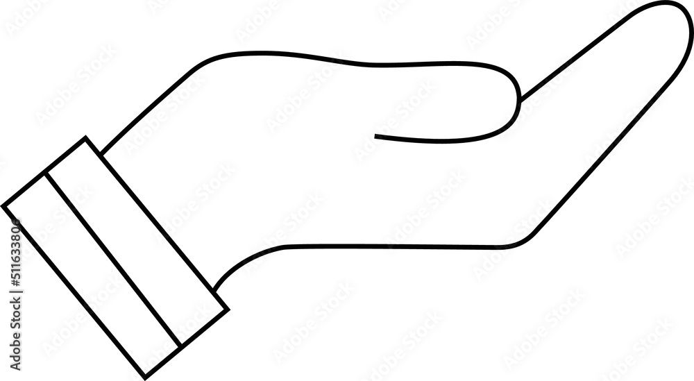 Hand Palm Outline Icon Holding Stock Vector | Adobe Stock