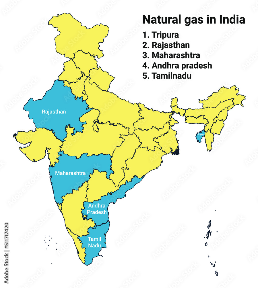 India natural gas can be found in Tripura, Rajasthan, Maharashtra ...