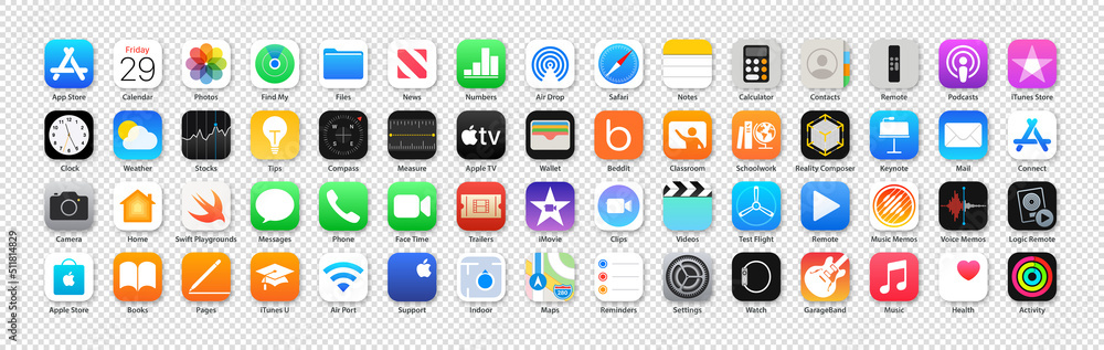 Apple app icon, Ios, iPhone, iMac, iPad, MacBook, isolated on ...