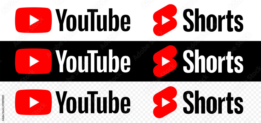 Vector de Stock Set of icon logo, Youtube and Youtube Shorts, Vector ...