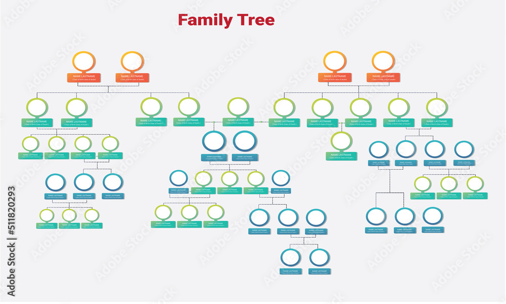 Family tree diagram with photos Stock Vector | Adobe Stock
