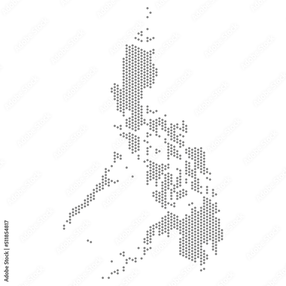 vector illustration of dotted map of Philippines Stock Vector | Adobe Stock