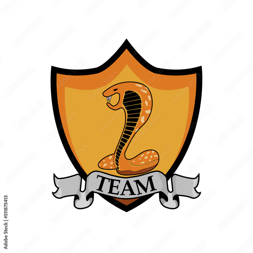 Orange snake sport logo design team.Snake mascot vector isolate design ...