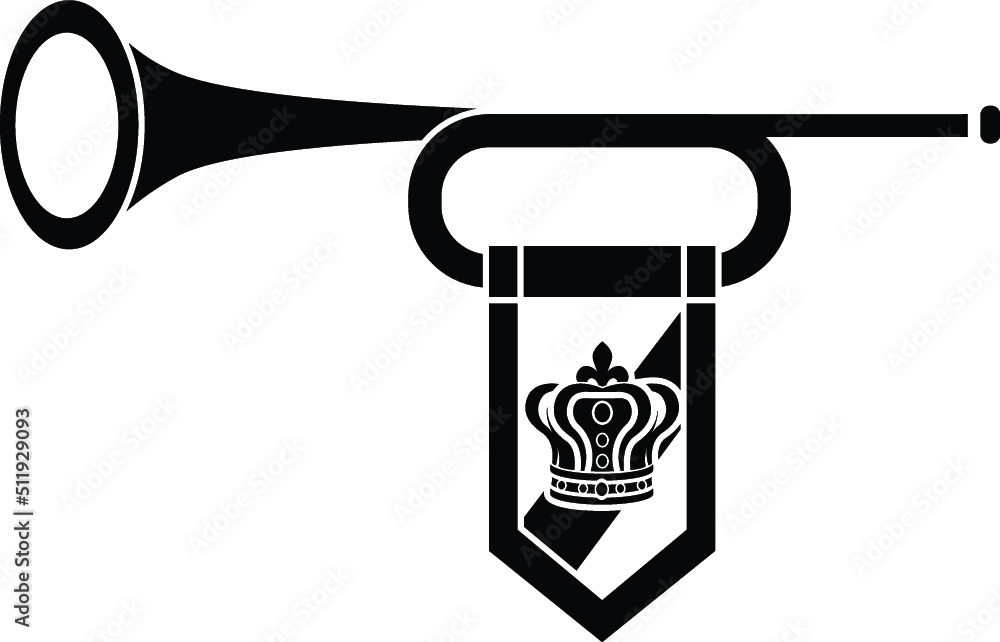 Black and White Cartoon Illustration Vector of the Royal Banner Flag ...